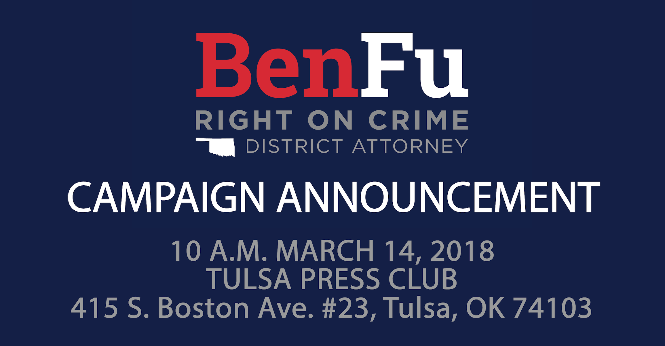 Ben Fu, former Tulsa County prosecutor, announces bid for district attorney